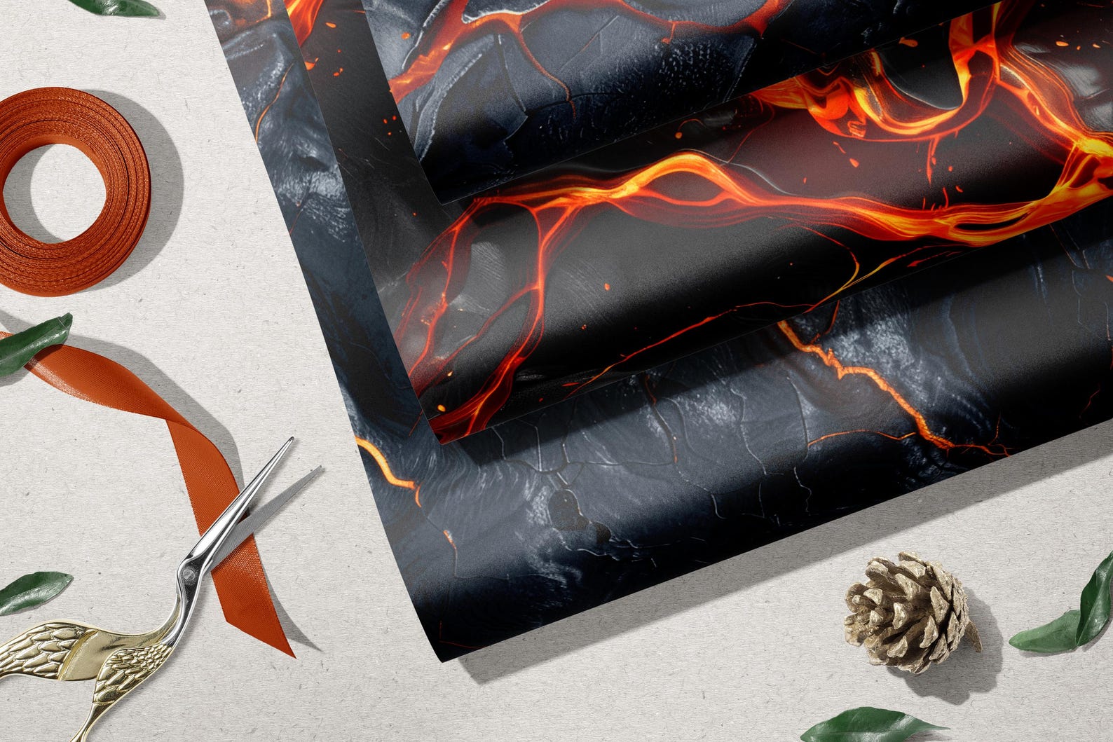 Molten Lava Digital Papers, Black Red Magma Digital Background, Digital ...