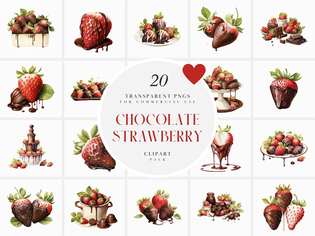 Watercolor Chocolate Dipped Strawberries Clipart, Chocolate Dipped ...