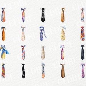 Watercolor Neck Tie Clipart, Tie Clipart, Colorful Suit Tie Clipart ...
