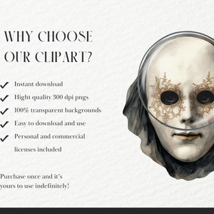 Watercolor Scary Mask Clipart, Spooky Masks Clipart, Halloween Mask ...