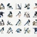 Watercolor Black Billed Magpie Clipart, Flying Magpie Birds Clipart ...