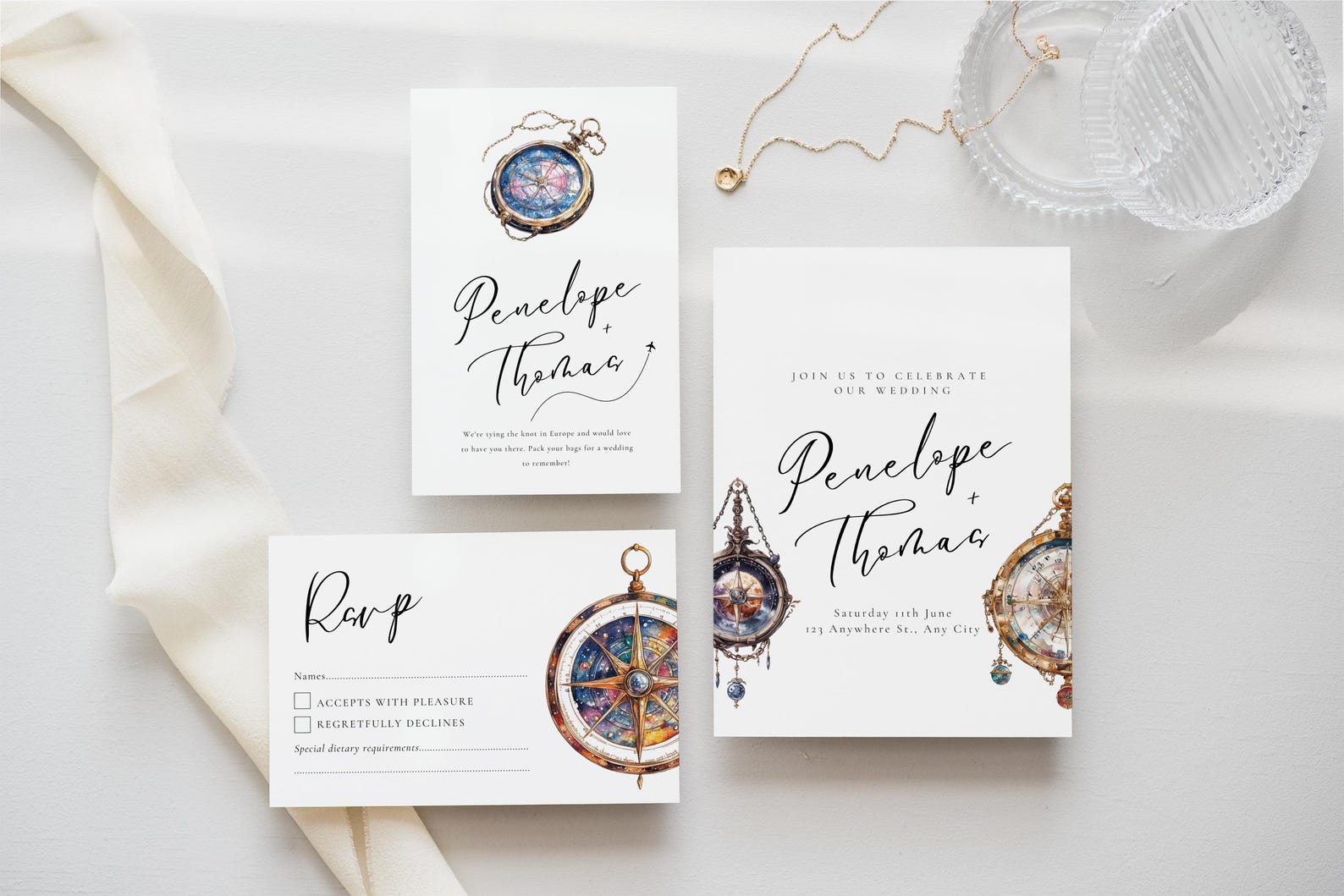 Watercolor Magical Astrolabe Clipart, Celestial Navigation Fantasy ...