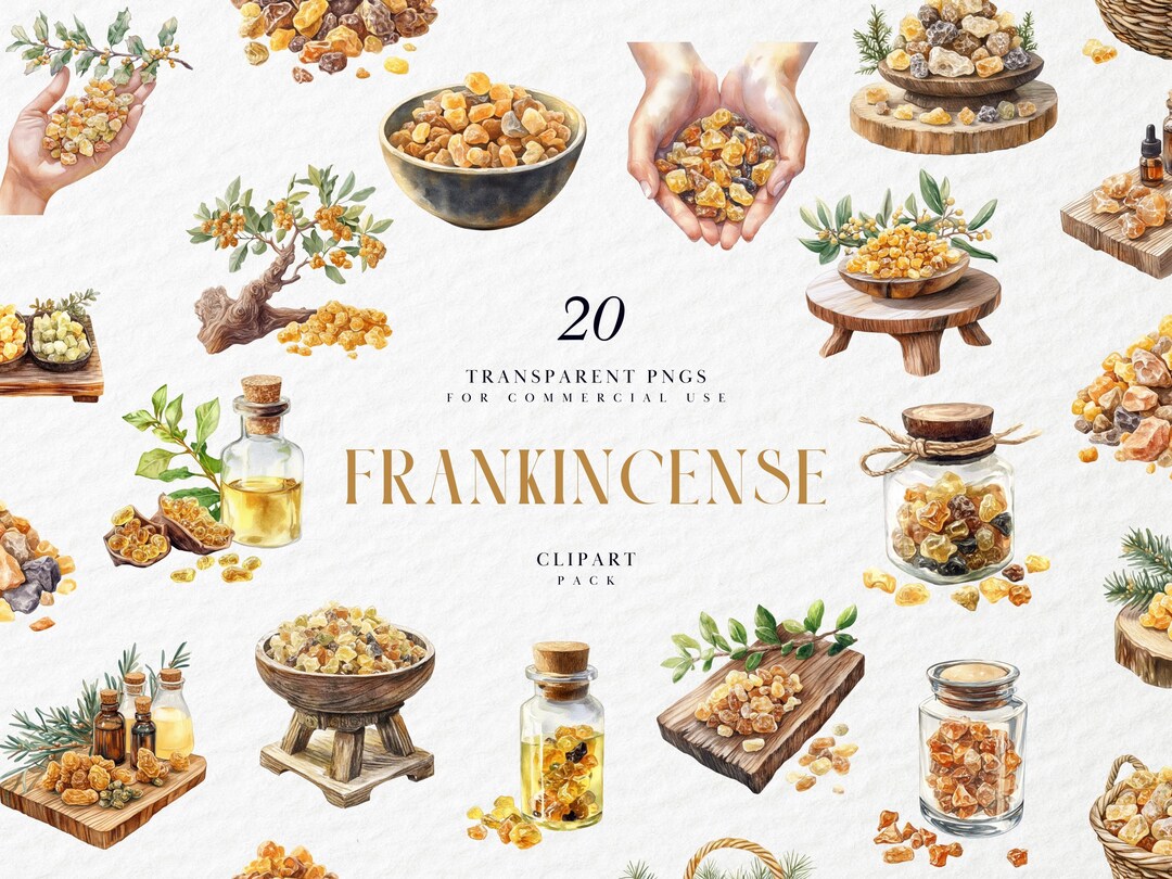 Watercolor Frankincense Clipart, Essential Oil Extract, Aromatic ...