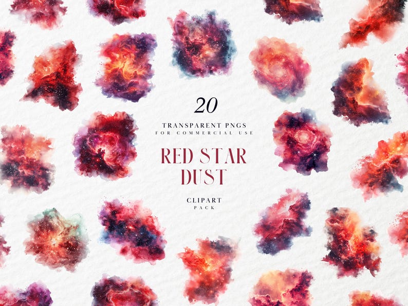 Watercolor Red Fairy Dust Clipart, Fairy Dust Overlay, Glitter ...