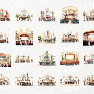 Watercolor Movie Theater Clipart, Theatre Movie Cinema Clipart ...