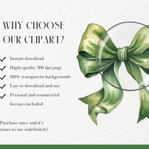 Watercolor Green Bow Clipart, Black Hair Bows Clipart, Green Ribbon ...