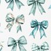 Watercolor Pastel Teal Bow Clipart, Light Teal Bows, Soft Teal Ribbon ...