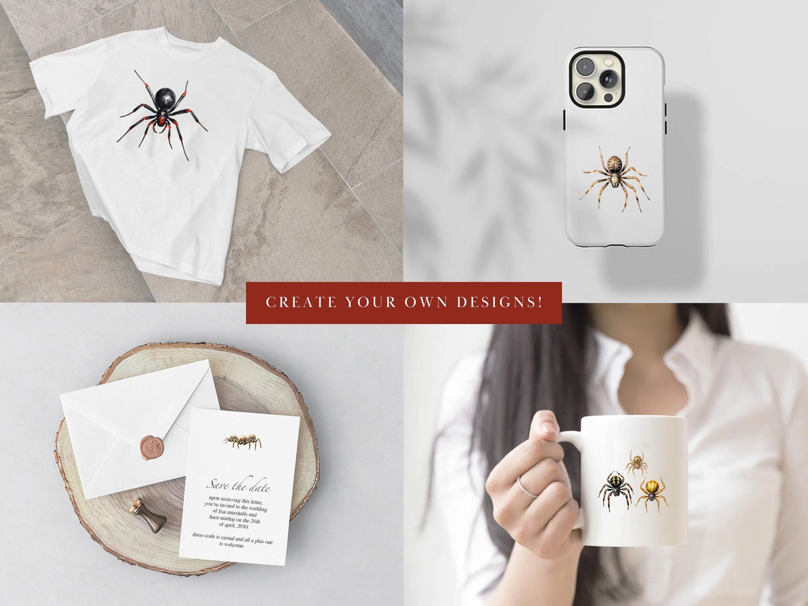 Watercolor Spider Clipart, Halloween Spiders Clipart, Cute Pet House ...