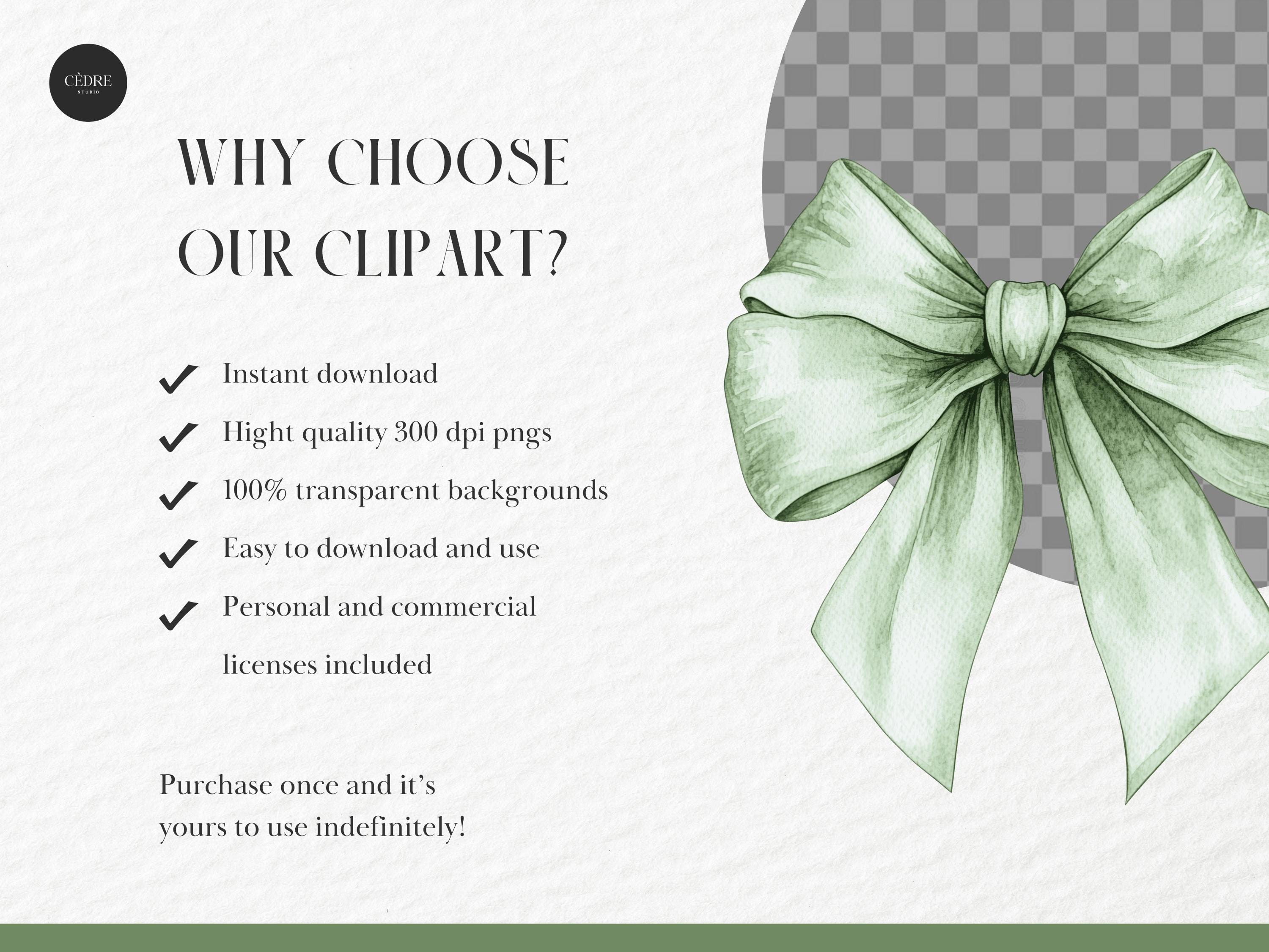 Watercolor Pastel Green Bow Clipart, Light Green Bows, Soft Ribbon Bow ...