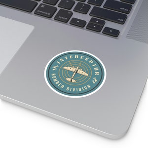 Interceptor Bomber Division Round Stickers, Indoor Outdoor for Laptop ...