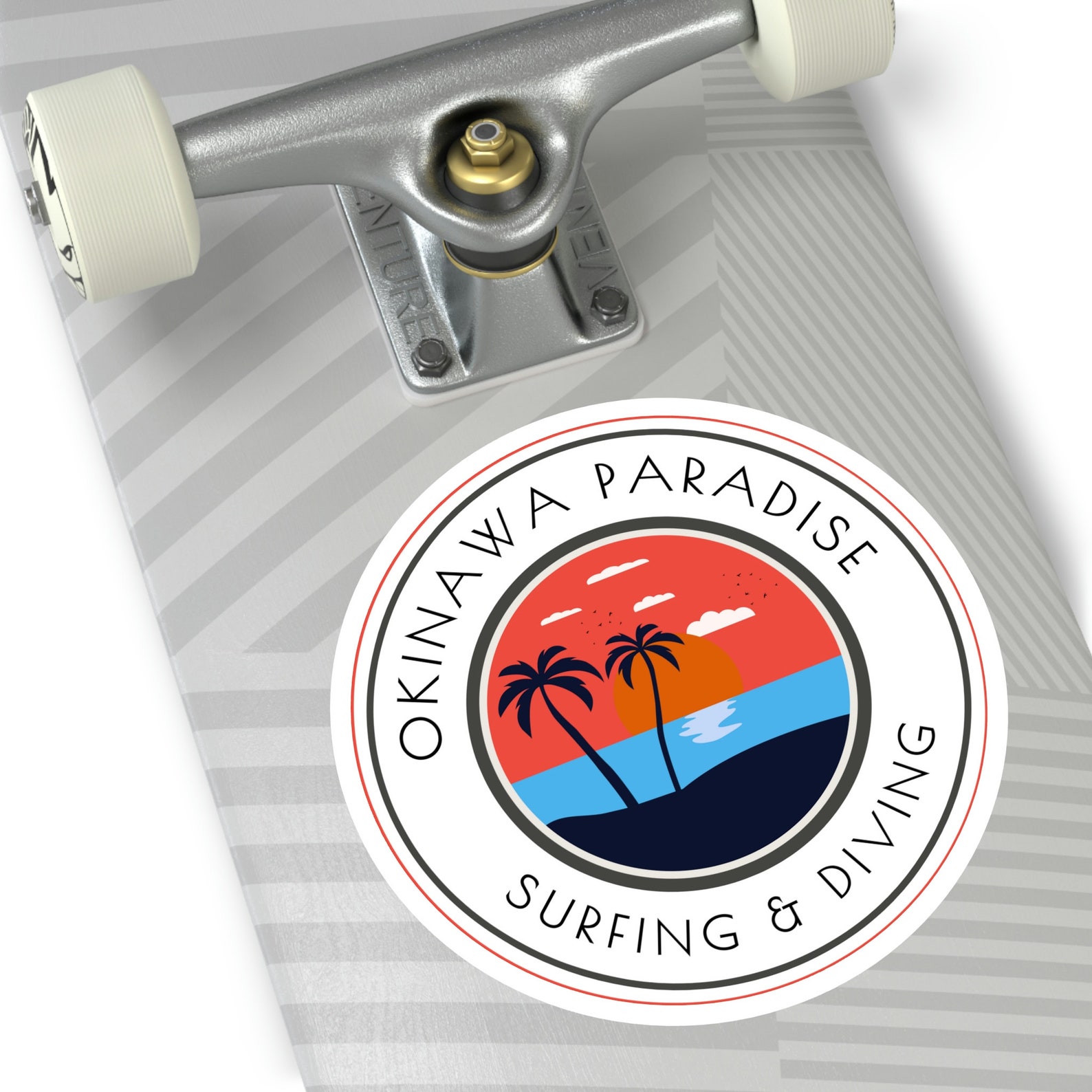 Okinawa Paradise Surfing & Diving Round Stickers, Indoor Outdoor - Etsy