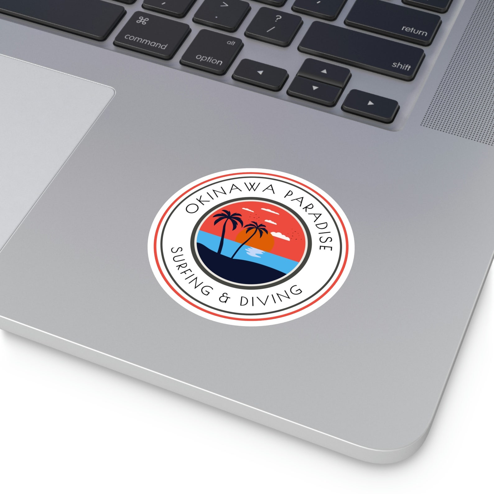 Okinawa Paradise Surfing & Diving Round Stickers, Indoor Outdoor - Etsy
