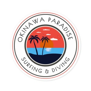 Okinawa Paradise Surfing & Diving Round Stickers, Indoor Outdoor - Etsy