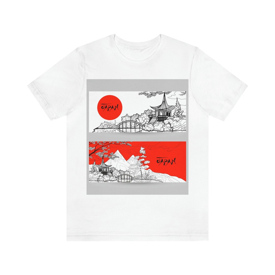 Japanese Temples and Mountains Adult Unisex Jersey Short Sleeve Tee - Etsy