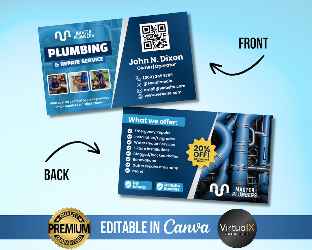 Plumbing Business Cards, Plumbing Needs, Plumbing Repairs Maintenance ...