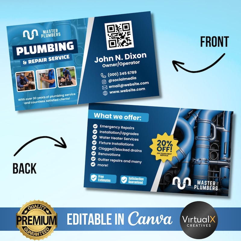 Business Plumbing Card - Etsy