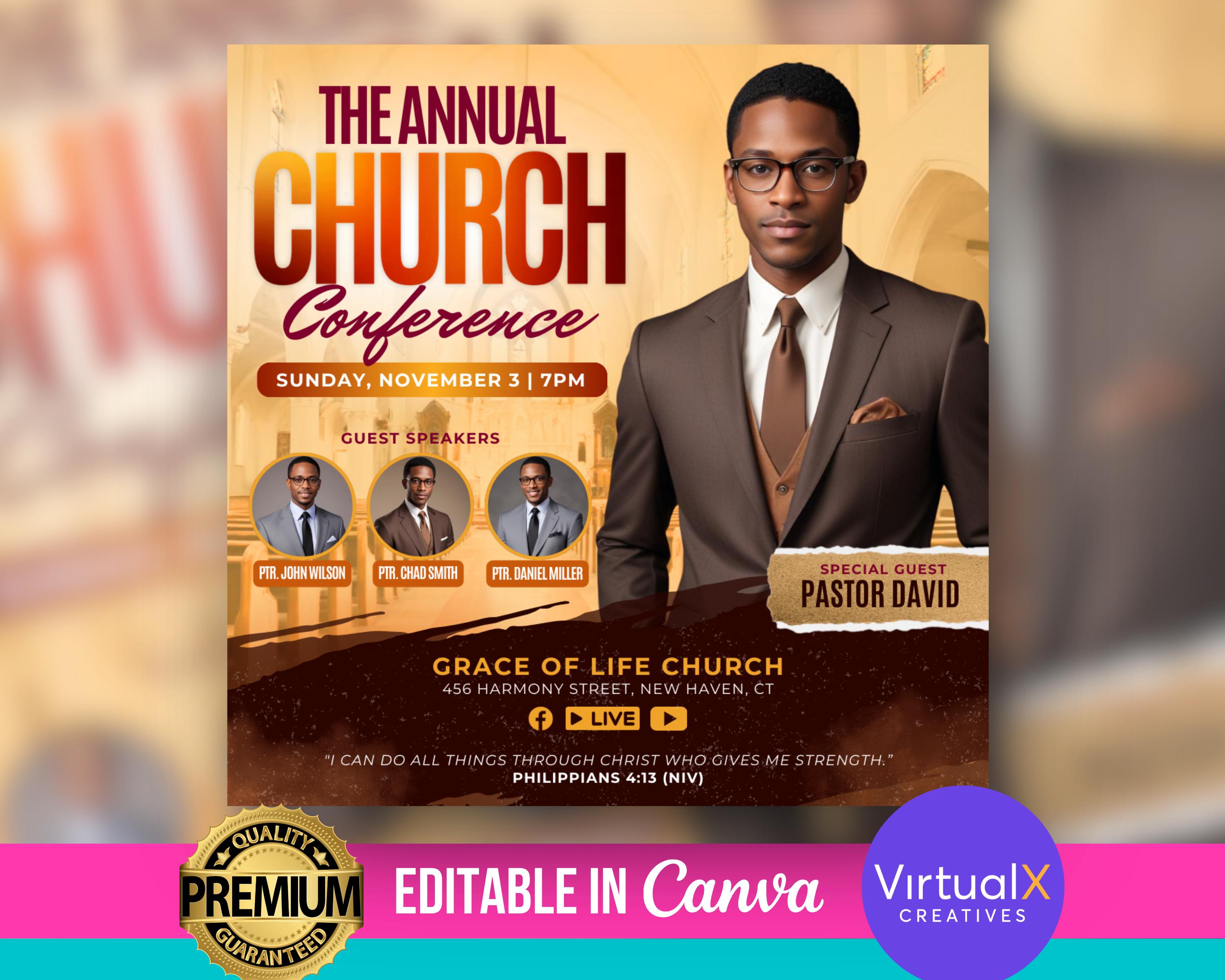 Church Conference Flyer, Church Anniversary Flyer, Prayer Conference ...