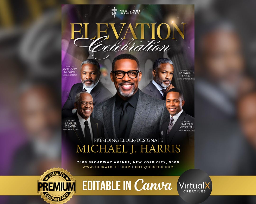 Pastoral Elevation Celebration Flyer, Church Event Invitation, Pastor ...