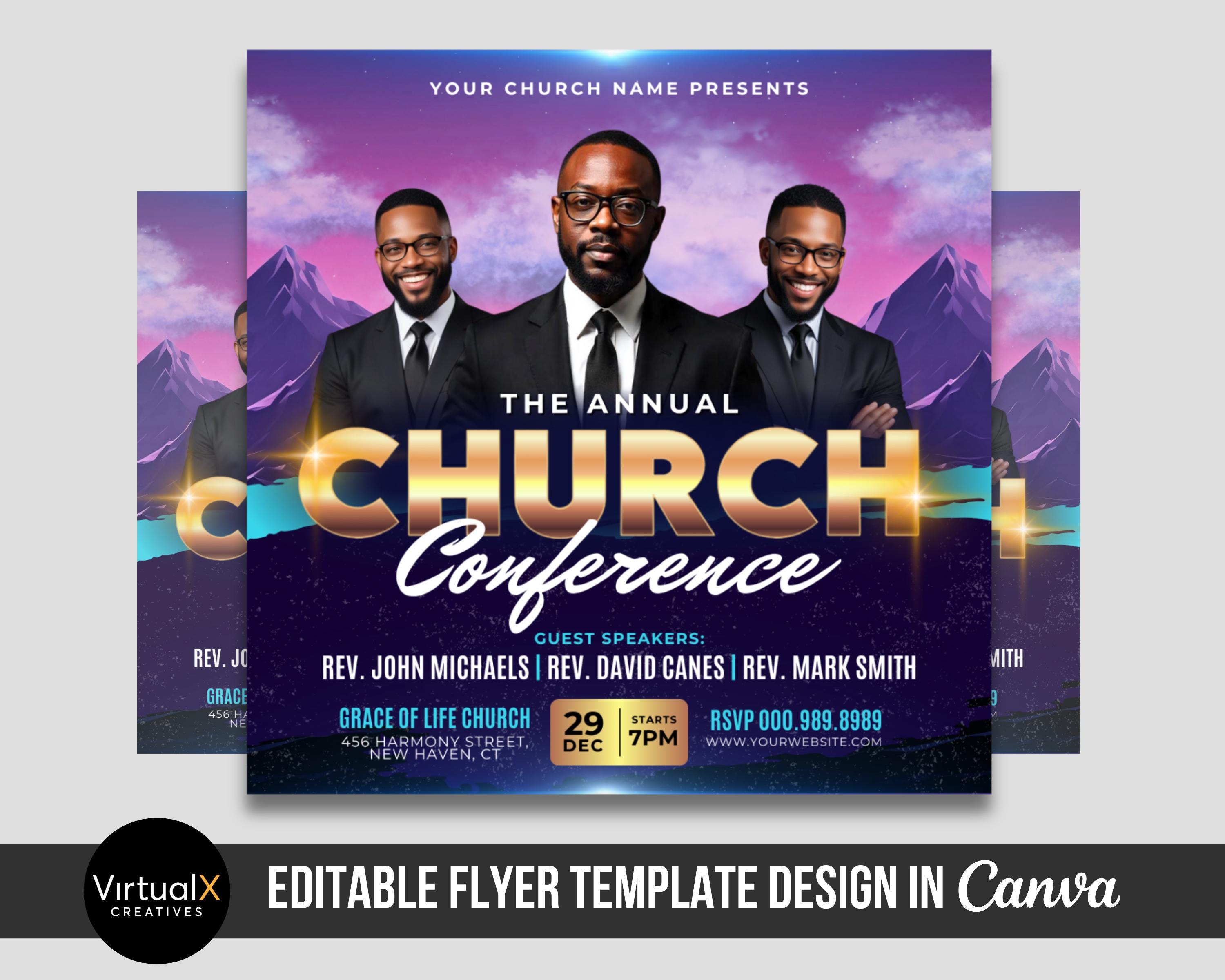 Church Conference Flyer, Church Anniversary Flyer, Editable Prayer ...