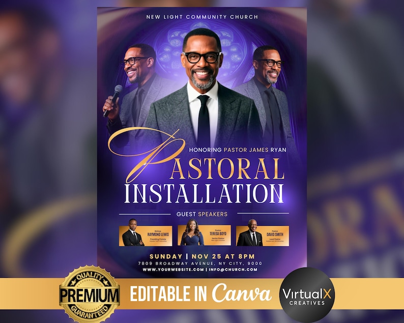 Pastoral Installation Flyer, Church Event Flyer, Pastor Ordination ...
