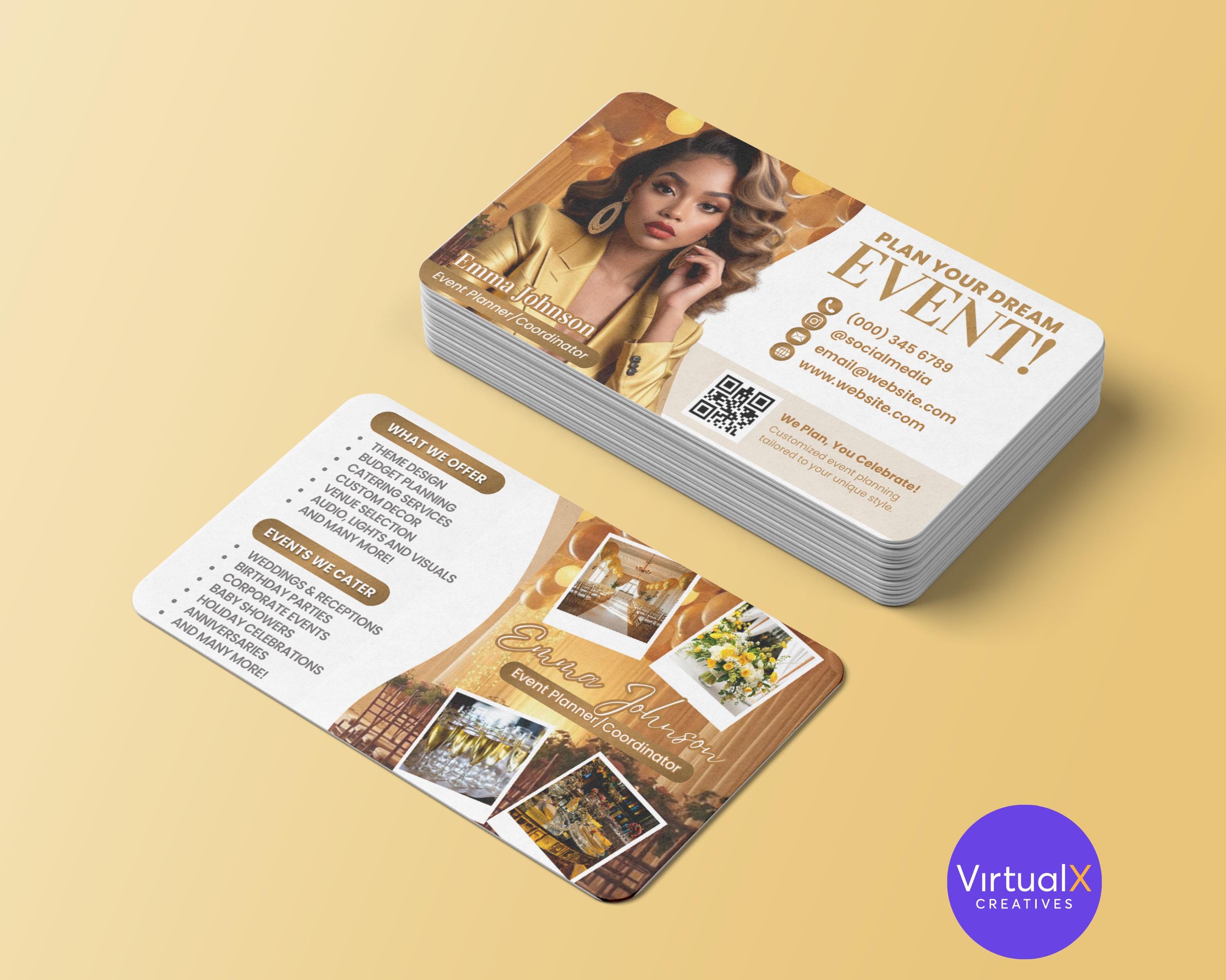 Event Planner Business Cards, Events Business Card, Party Planner ...