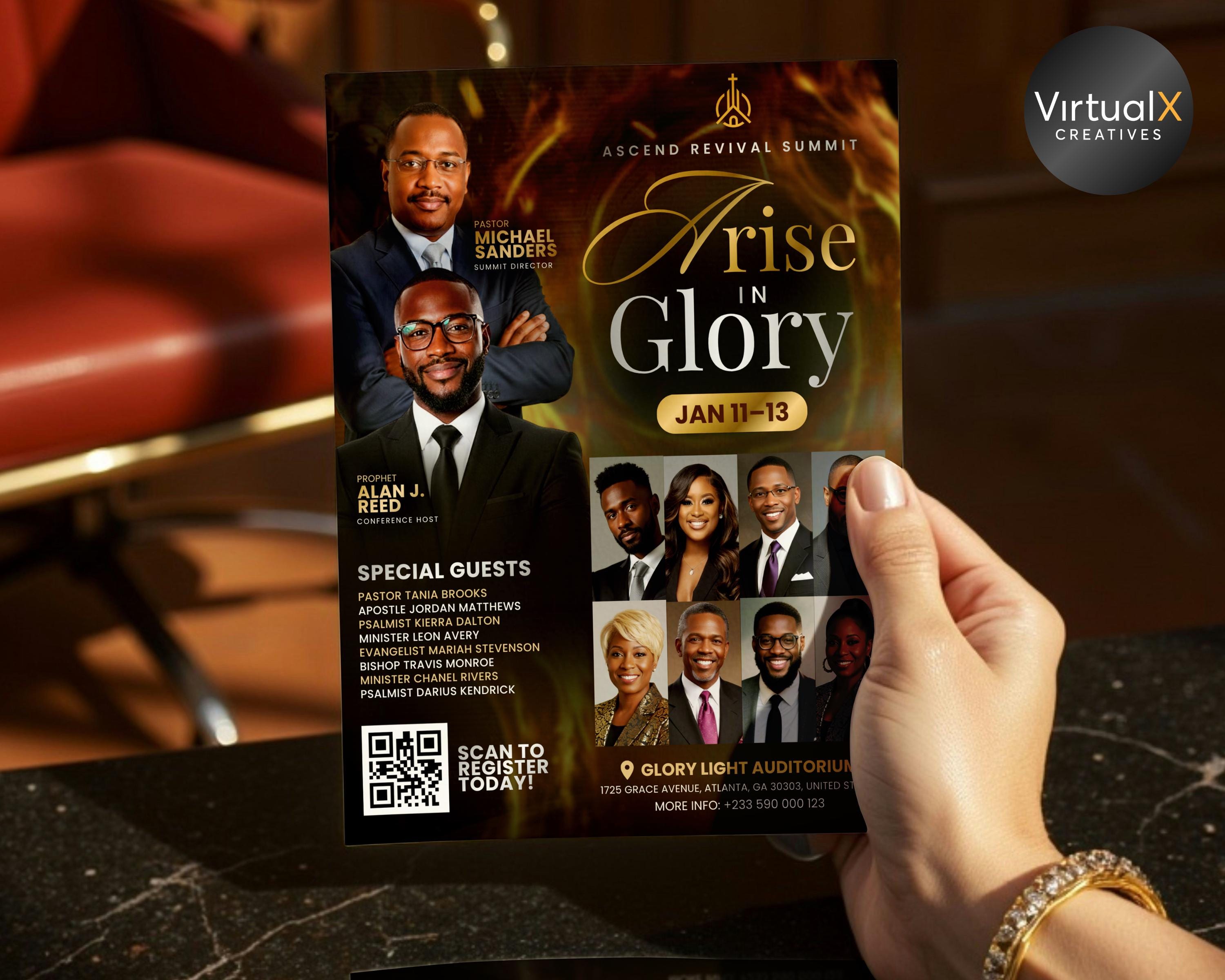 Church Conference Flyer Template, Guest Speaker, Sunday Worship Revival ...