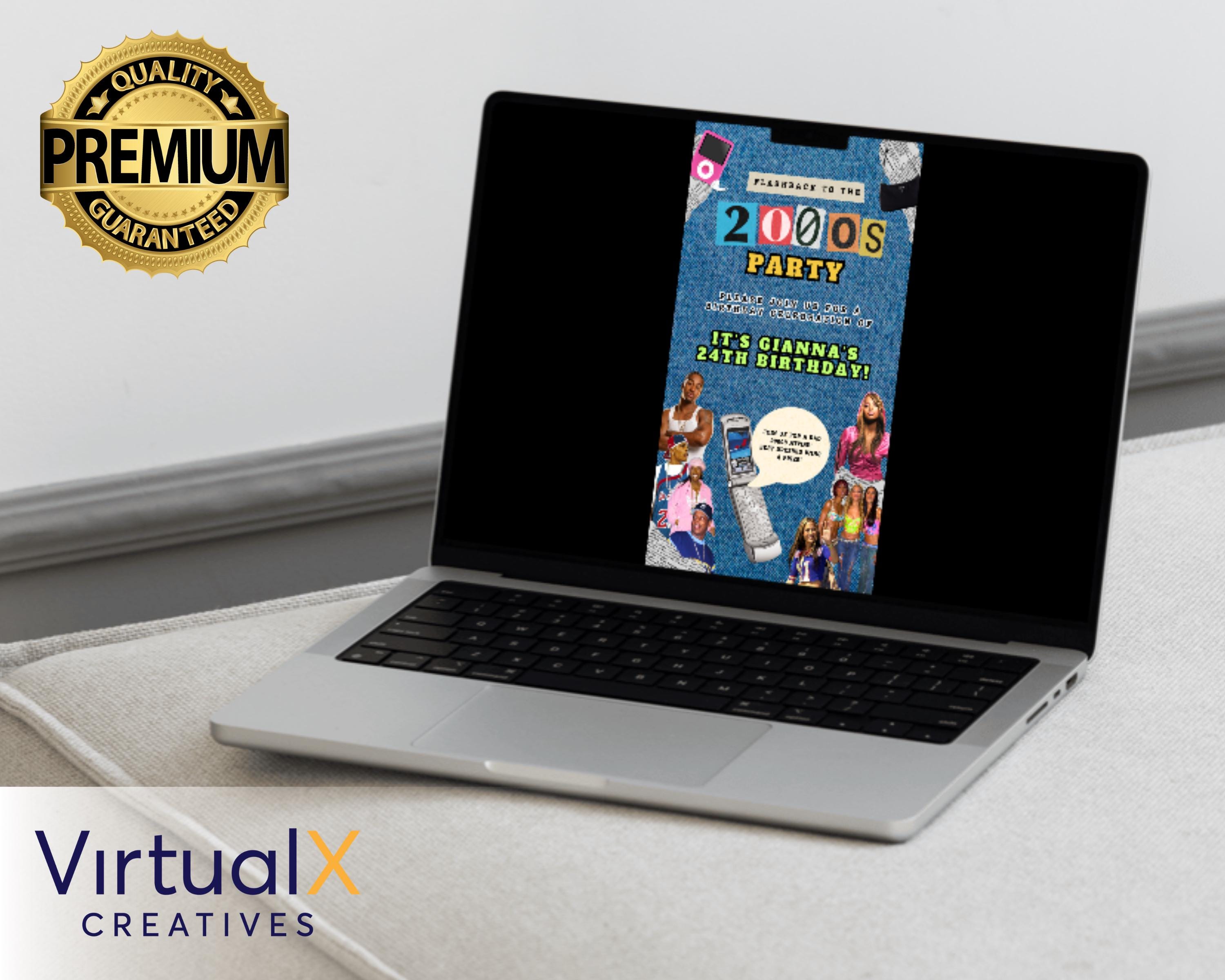 Animated Y2k Birthday Invite, Early 2000s Themed Party Flyer, Premade ...