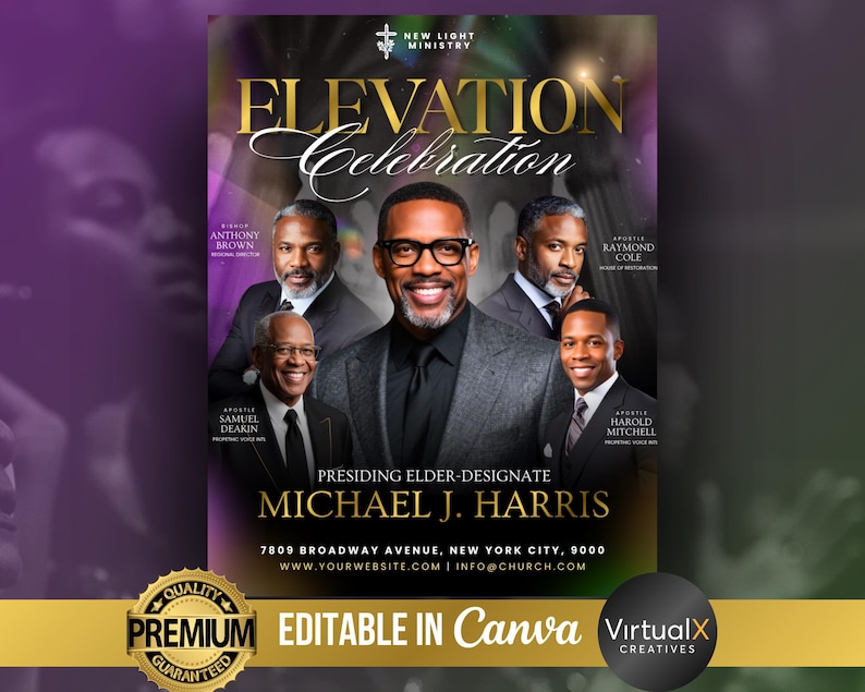 Pastoral Elevation Celebration Flyer, Church Event Invitation, Pastor ...