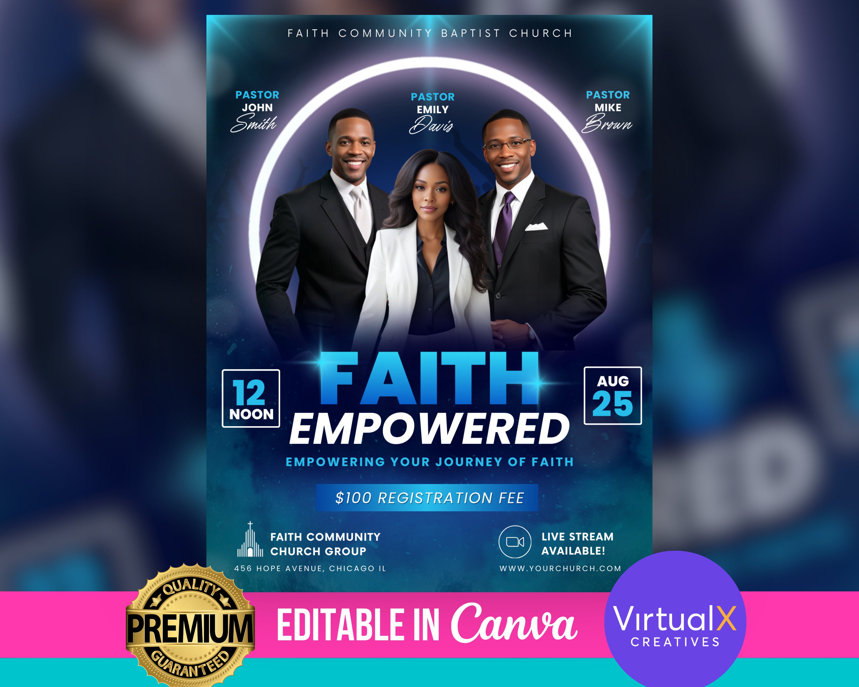Editable Church Flyer, Sunday Worship, Guest Speaker, Prayer Conference ...