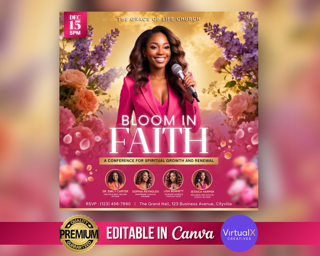 Womens Meeting Conference Flyer, Women's Retreat Flyer, Guest Speakers ...