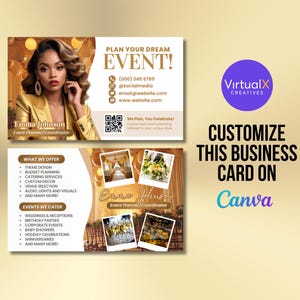 Event Planner Business Cards, Events Business Card, Party Planner ...