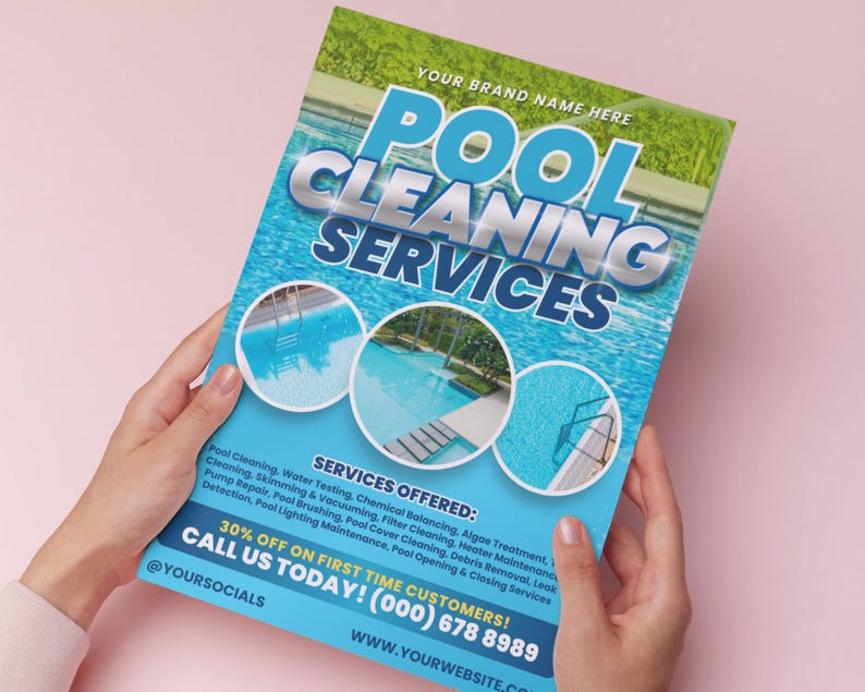 Pool Cleaning Service Flyer, Pool Care Business Flyer, Pool Expert ...