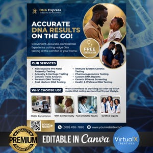 Mobile Lab Testing Flyer, Medical DNA Testing, DNA Lab Service ...