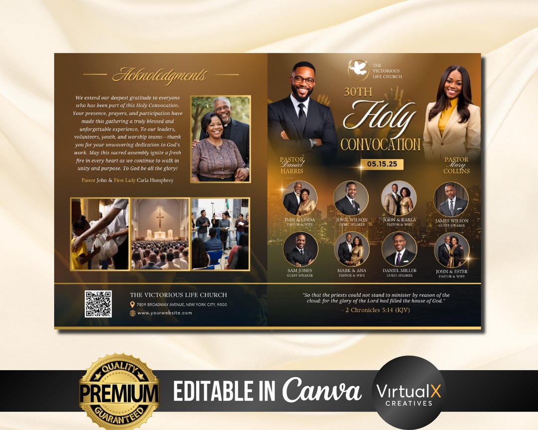 4 Page Church Anniversary Flyer, Pastor Appreciation, Pastor and Wife ...