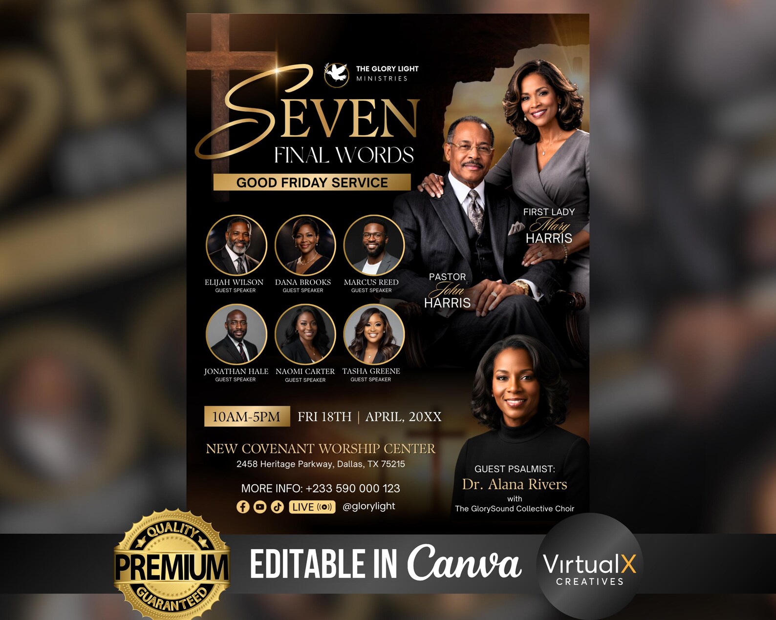 Good Friday Church Flyer Template | Seven Last Words Service Program ...