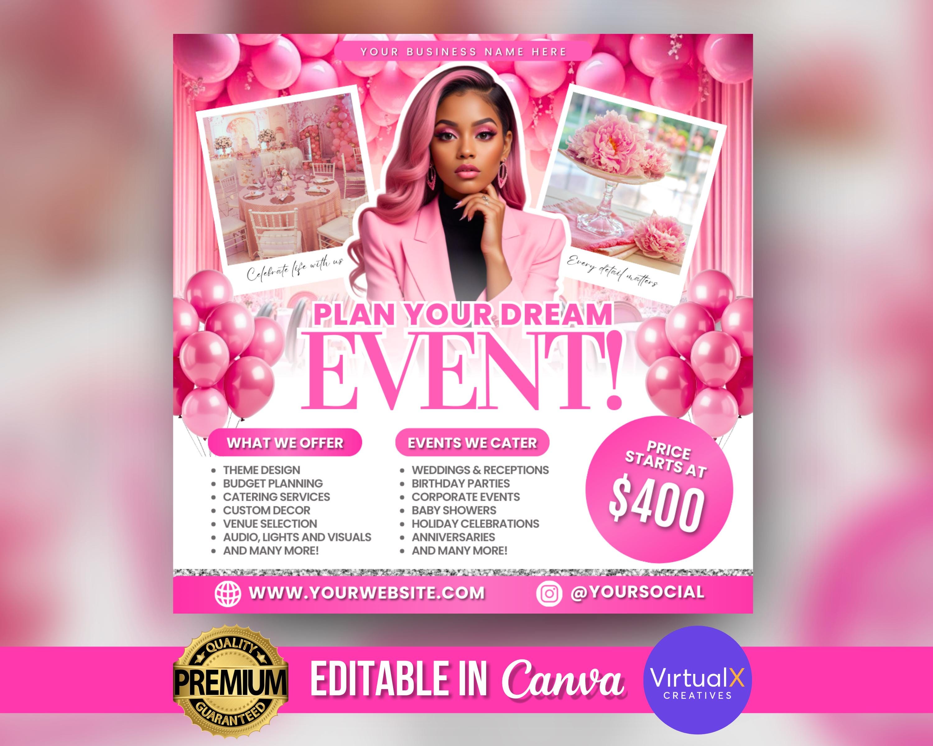Event Planner Flyer, Wedding Planner Flyer, Event Planning Business ...