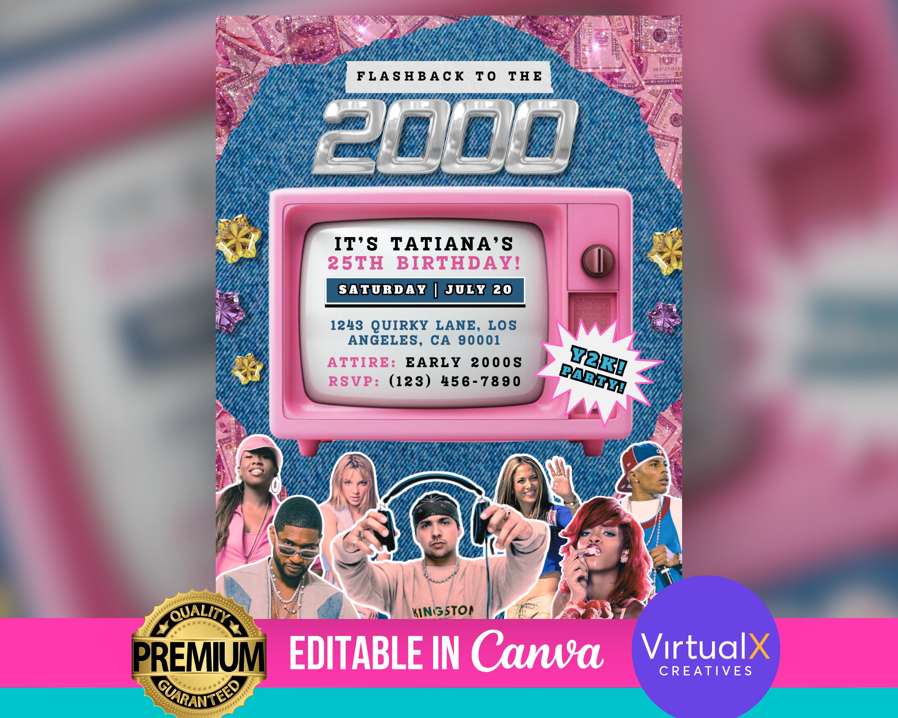 Early 2000s Themed Party Flyer, Retro Birthday Party, House Party ...