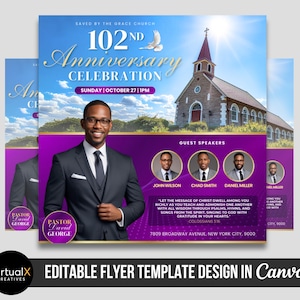 Church Anniversary Flyer, Church Program Flyer, Pastor Appreciation ...