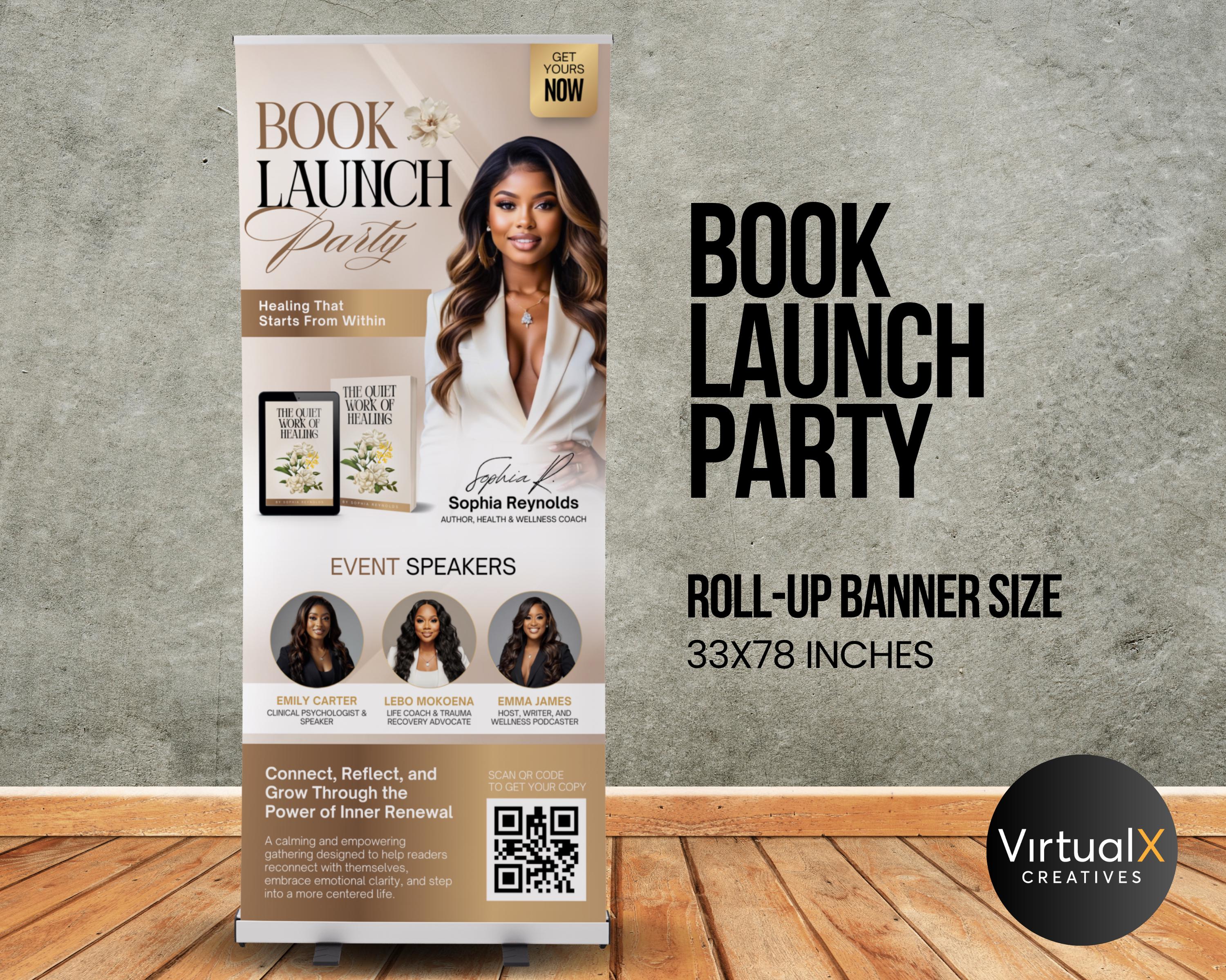 Book Launch Event Banner, Wellness Event Banner, Business Launch ...