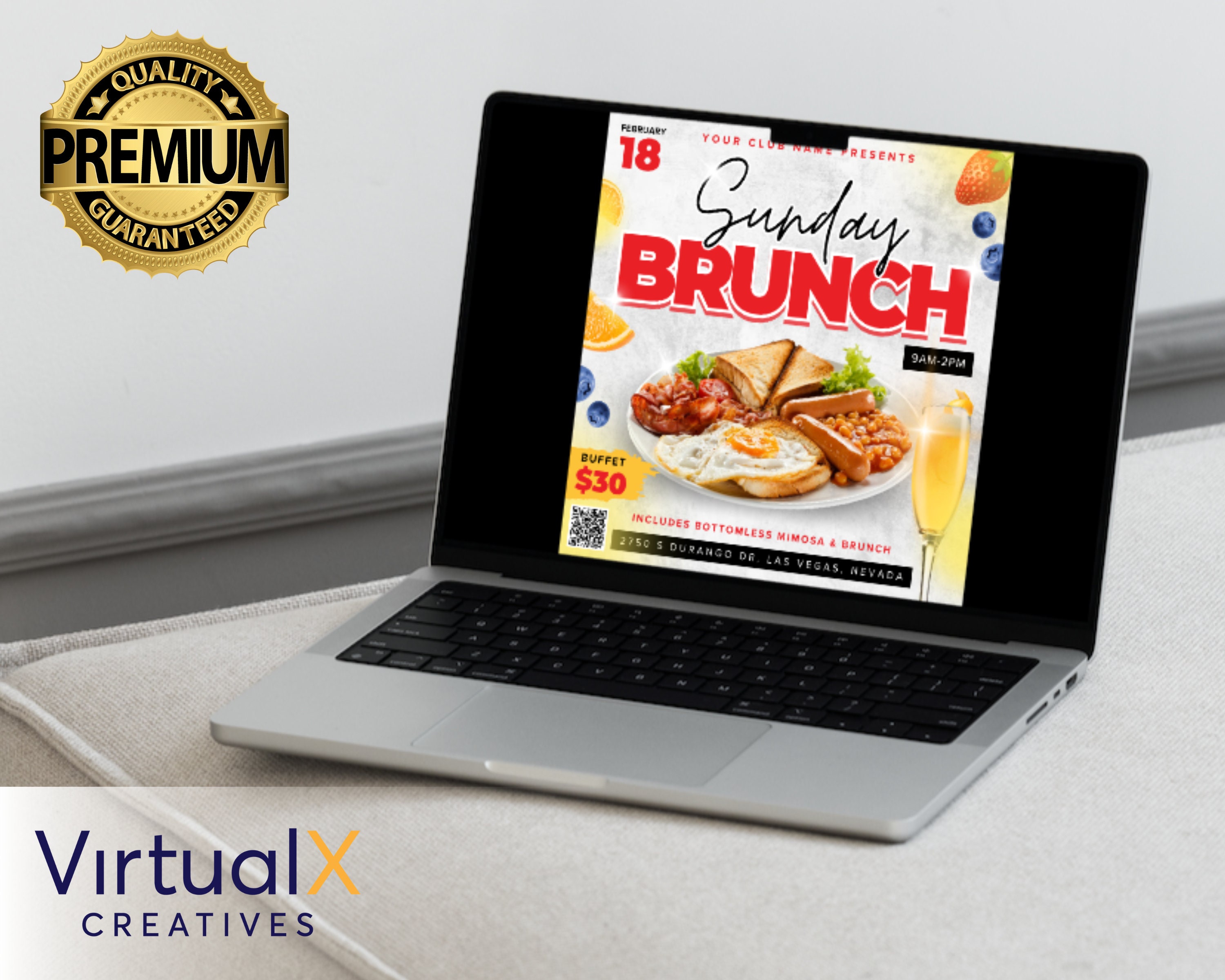 Sunday Brunch Flyer, Brunch Invitation Flyer, Event Flyer, Premade ...