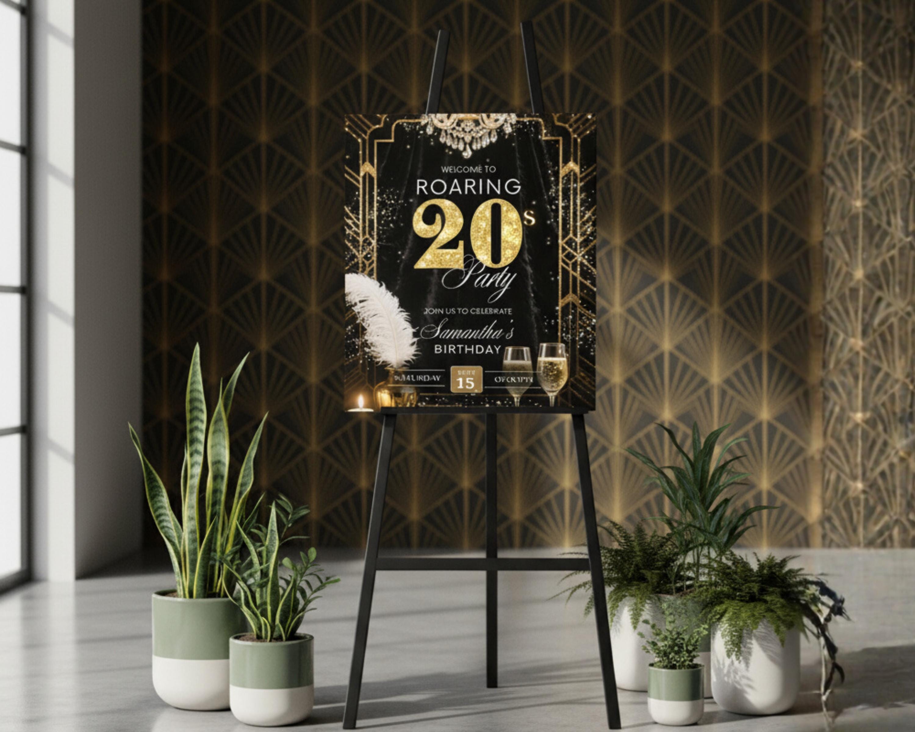 Roaring 20s Welcome Sign, Gatsby Theme Signage, Harlem Renaissance ...