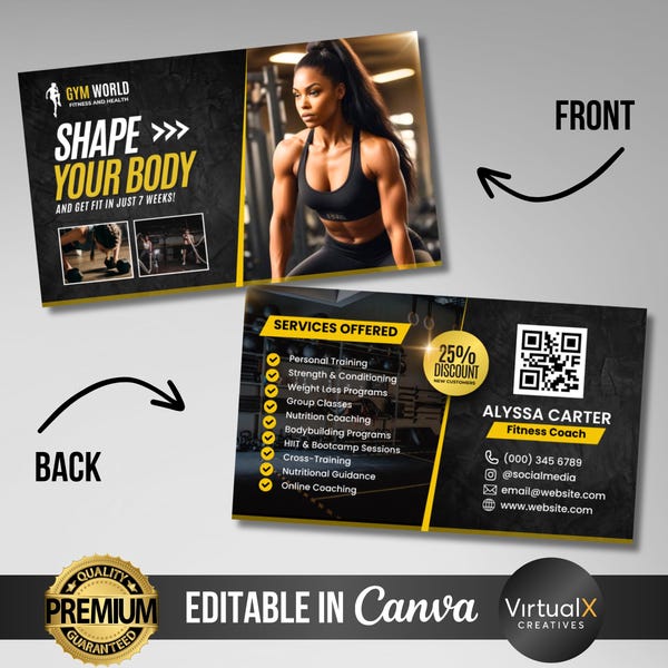 Fitness Card - Etsy