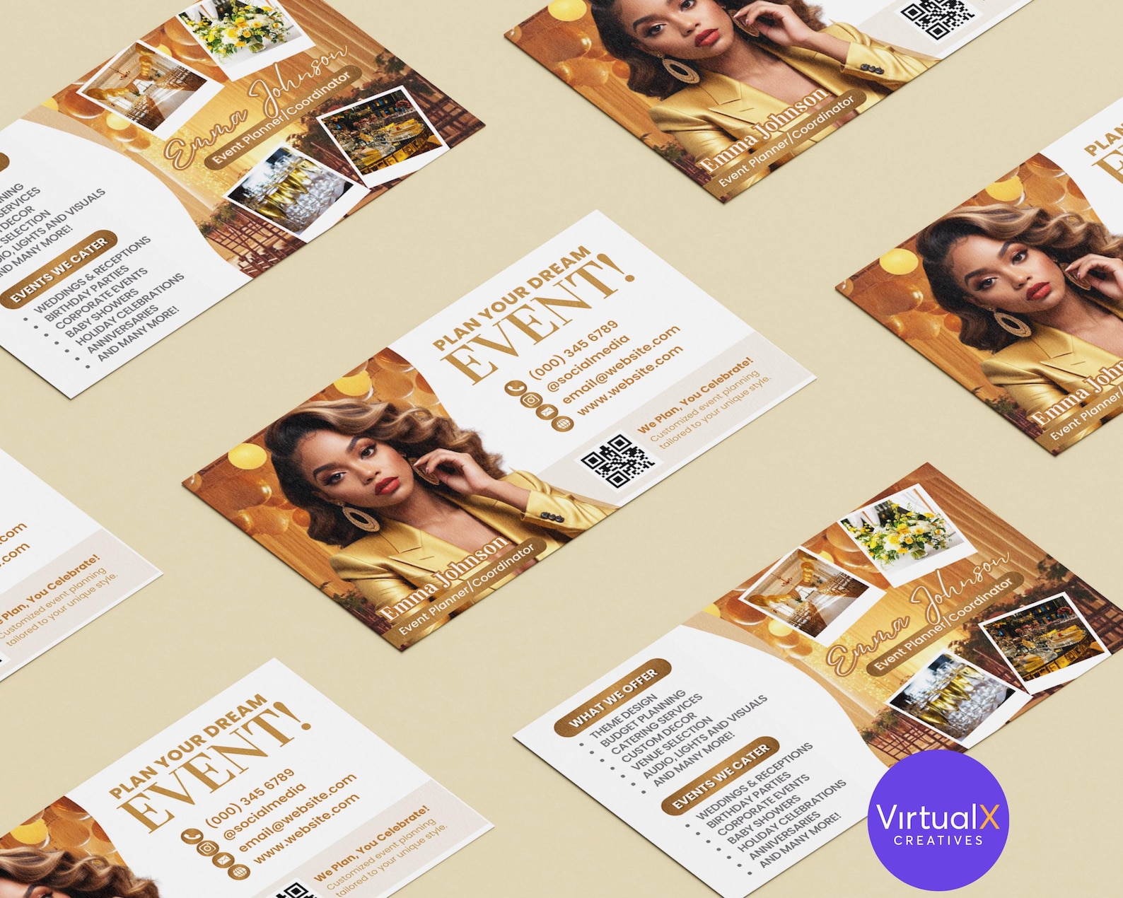 Event Planner Business Cards, Events Business Card, Party Planner ...