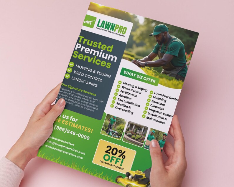 Lawn Care Flyer, Lawn Service Flyer, Yard Service Flyer, Lawn Mowing ...