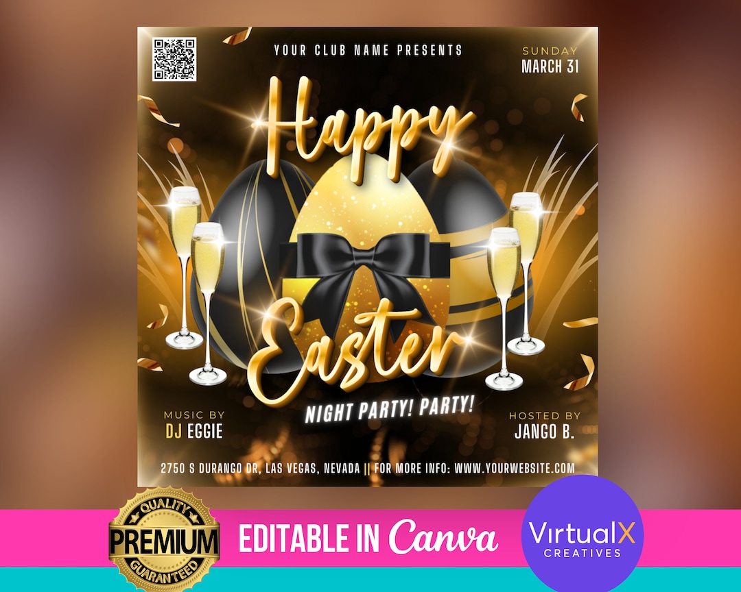 Easter Egg Hunt Party Event, DIY Flyer Template Design, Easter Event ...