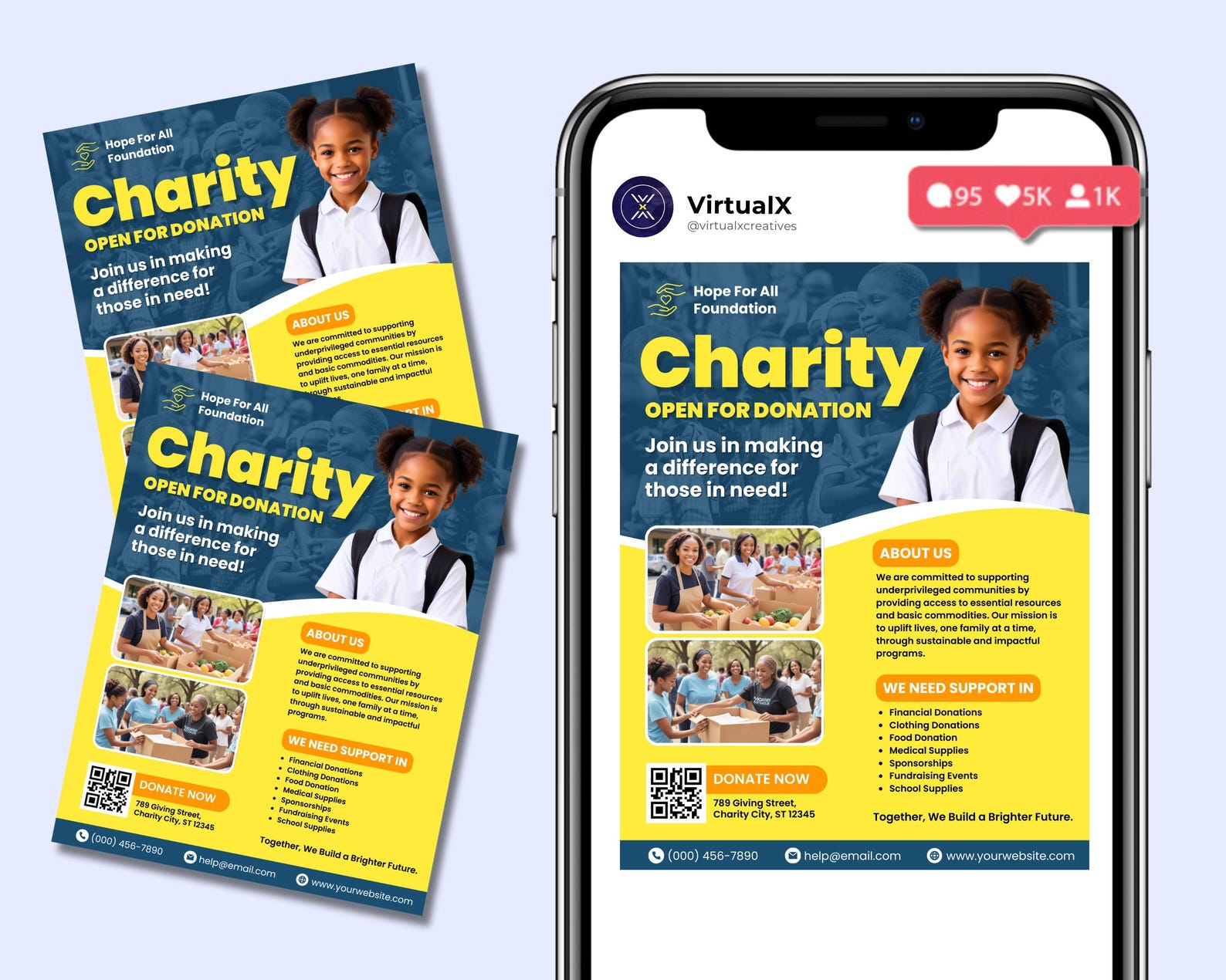 Donation Drive Flyer Template, Editable Charity Event Flyer ...