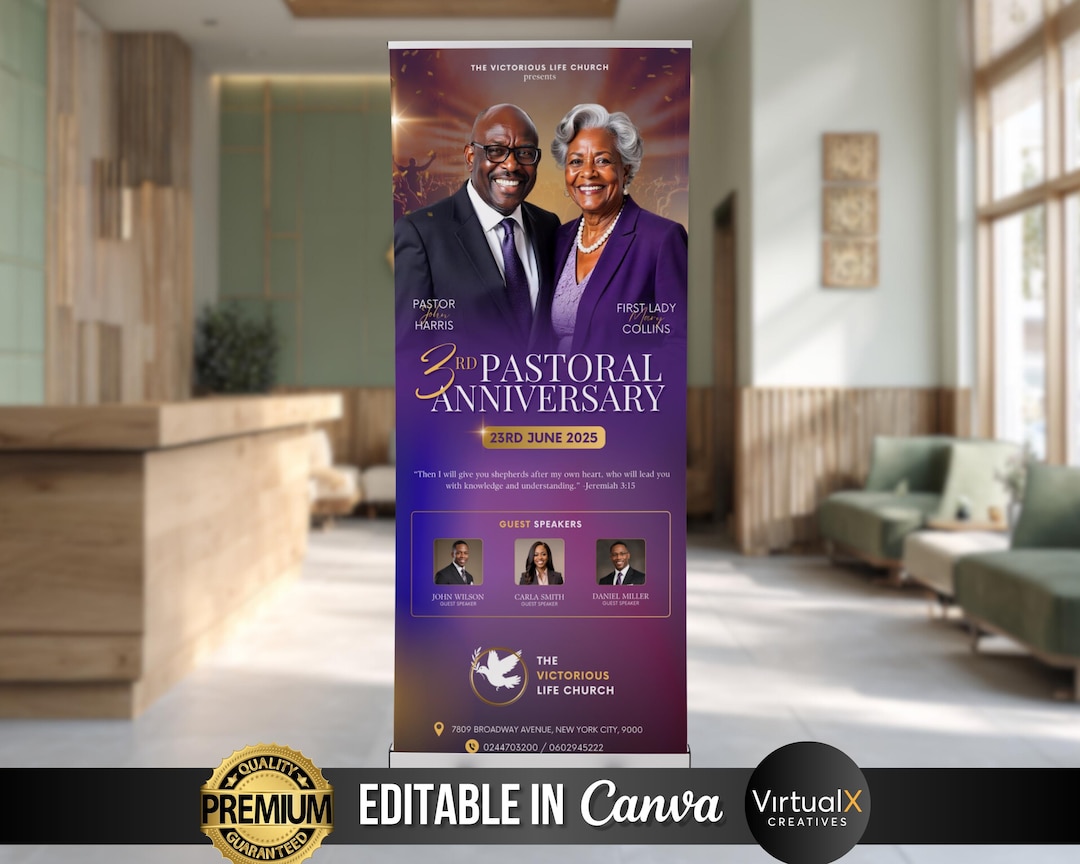 Pastoral Anniversary Banner, Church Event Banner, Pastor Appreciation ...