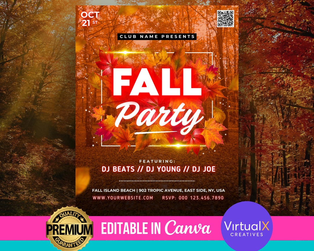 Fall Festival Flyer, Harvest Festival Invite, Fall Party Invitation ...