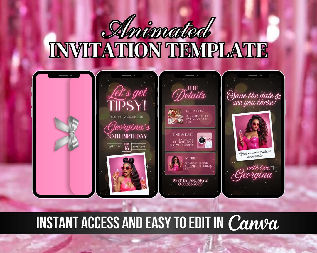 Game Night Invitation, Let's Get Tipsy Game Night Animated Invite ...