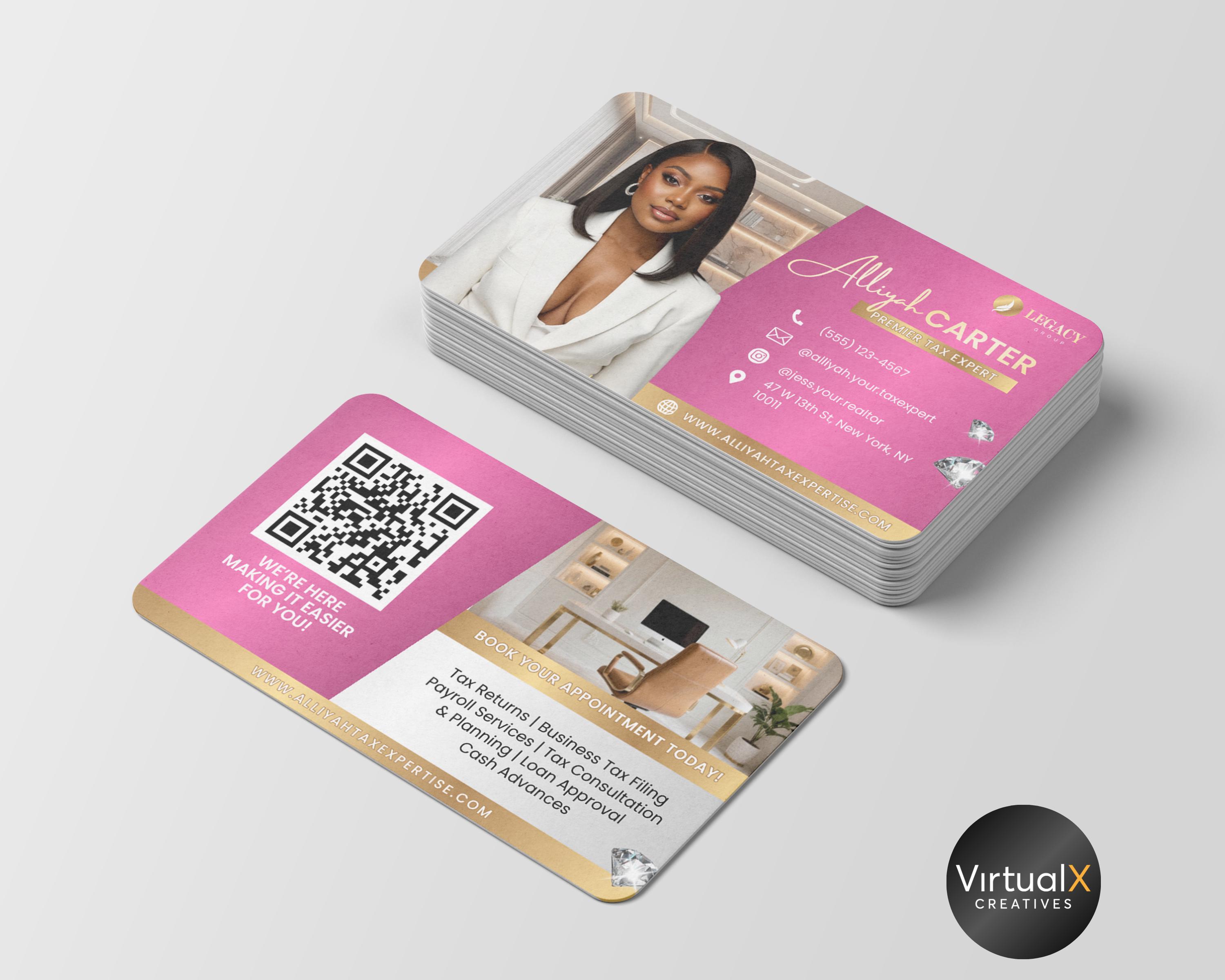 Tax Consultant Business Card, Accountant Calling Card, Textable Tax ...